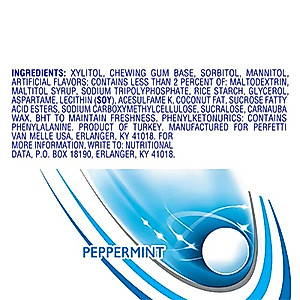 Mentos Always White Sugar-Free Chewing Gum with Xylitol, Peppermint, 100 Piece Bottle (Pack of 4)