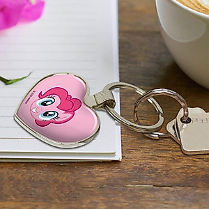 My Little Pony Pinkie Pie Face Keychain Heart Love Metal Key Chain Ring