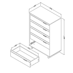 South Shore Fynn 5-Drawer Chest, Winter Oak