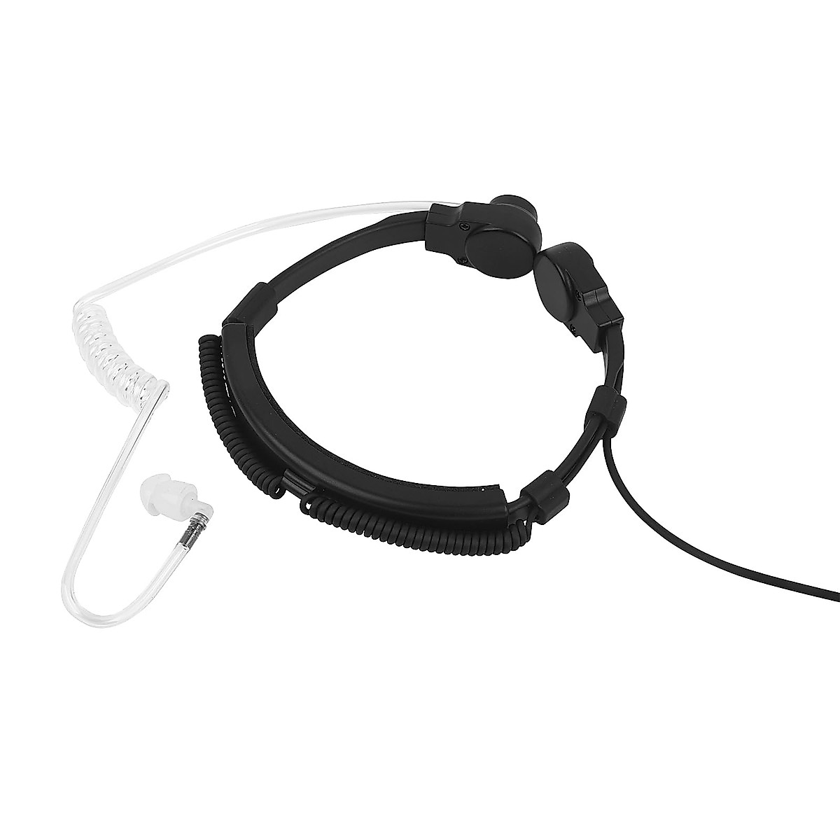 Pdflie uv-5r uv-82 Laryngophone Subvocal Mike Walkie Talkie Throat Vibration Microphone Neck Coiled Earpiece and Mic uv5r 2 Pin Tactical Military Headset for Baofeng Kenwood uv5r ar152 Ham Radio