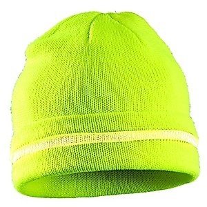 OccuNomix Mens Reflective Beanie Skull-caps, Yellow, Knitted Cap US
