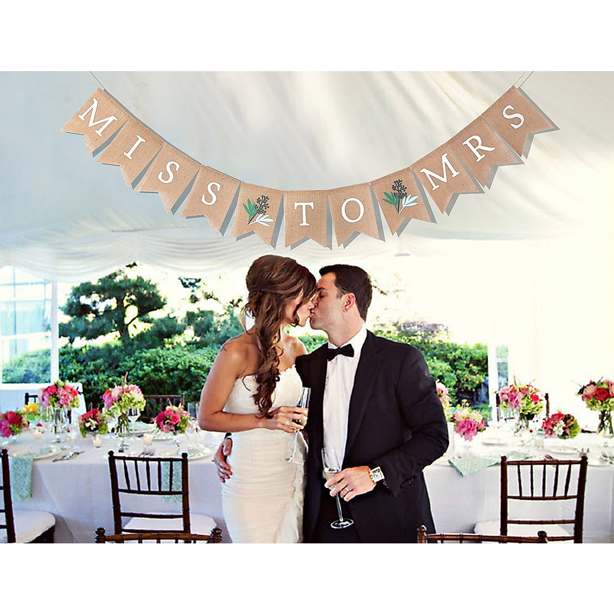 Miss to Mrs Burlap Banner - Greenery Bridal Shower Decorations, Greenery Shower Banner, Rustic Bridal Shower Decor, Miss to Mrs Banner Sign, Best Party Supplies