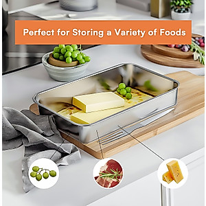 2 Pcs Deli Containers with Lids, Bacon Container for Refrigerator, Fridge Organizer, Cheese Container for Fridge, Dishwasher Safe Long Deli Meat Storage Containers Fruit Tray with Lids