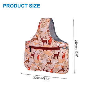 PATIKIL Crochet Bag, Small Mini Yarn Storage Organizer Knitting Accessories and Supplies Shoulder Skein Ball Case Holder for Crocheting, Deer Orange