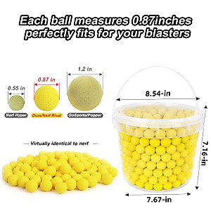 500 Rounds Refill Pack Balls Ammo Bulk Compatible with Nerf Rival Gun, TiopLior Yellow Foam Bullet Ball Replacement Refill Pack for Rival Blasters & Toy Blasters Gun(HIR, High-Impact Rounds)