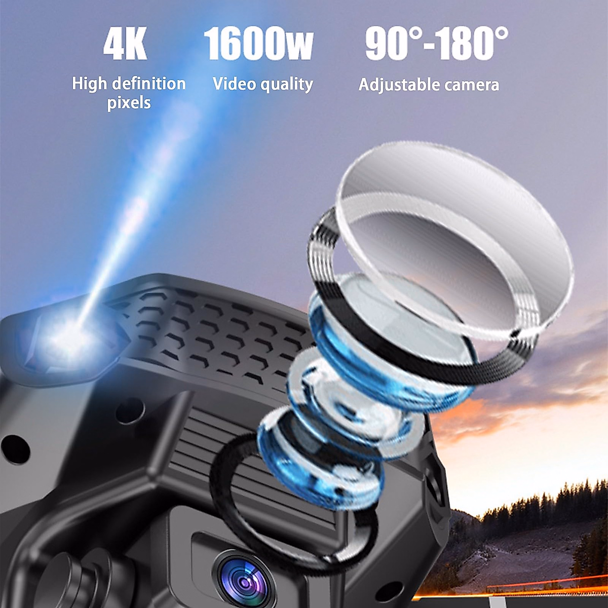 Drone with Camera 4K - Dual 1080P HD FPV Foldable Mini Drones with Carrying Case, Remote Control Drone for Kids, Teens, Adults, Beginners, Professionals