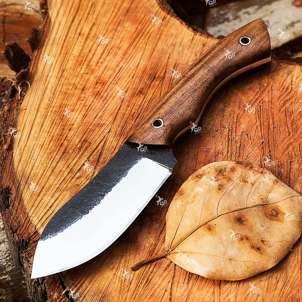 Classic Blades 8.2" inch Bushcraft knife, Survival knife, Hunting, Skinning, Fixed Blade, Outdoor, Full Tang, Camping Wooden Handle Knife With Sheath, Gifts For Him.