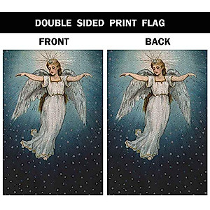 AOYEGO Angel Flying Garden Flag Small Vertical Double Sided 12.5 x 18 Inch Christmas in a Starry Night Sky Burlap Yard Outdoor Decor