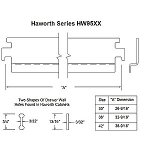 Haworth Lateral File Bar for 36" Wide Haworth File Cabinet (2-Pack)
