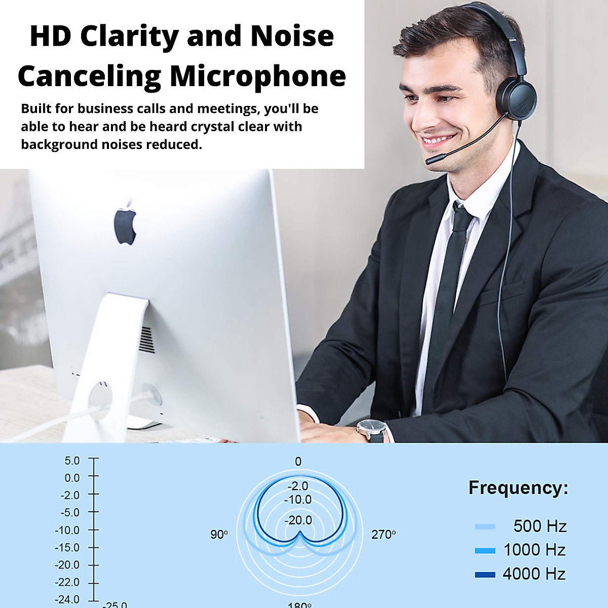 Discover D312U Dual Speaker Headset with USB and 3.5mm Connection- Compatible with Computer Apps Like Microsoft Teams, Zoom, RingCentral, Cisco, Avaya and Cell Phones with a 3.5mm Port