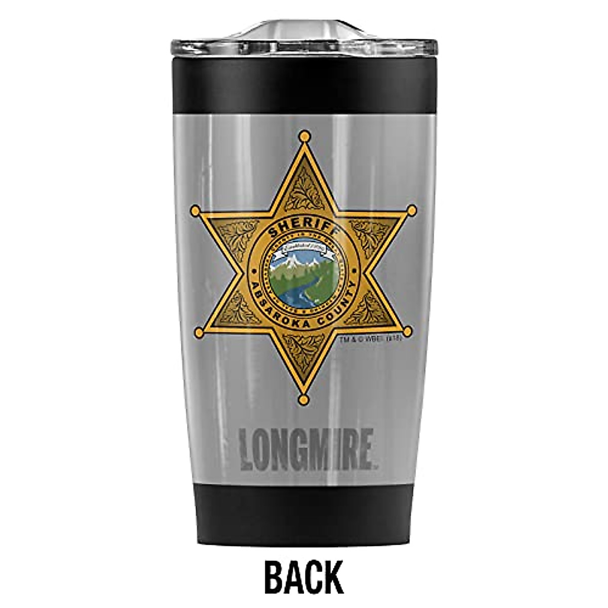 Longmire Badge Stainless Steel Tumbler 20 oz Coffee Travel Mug/Cup, Vacuum Insulated & Double Wall with Leakproof Sliding Lid | Great for Hot Drinks and Cold Beverages