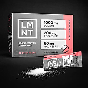 LMNT Keto Electrolyte Powder Packets | Paleo Hydration Powder | No Sugar, No Artificial Ingredients | Raspberry Salt | 30 Stick Packs