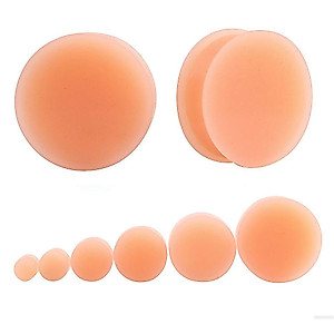 Pair of Flesh Skin Colored Plugs Hiding Hide Hider Retainer Silicone Ear Gauges Body Piercing Jewelry (00g(10mm))