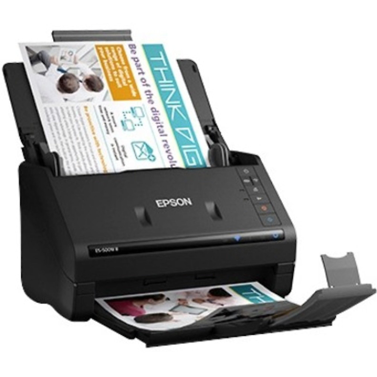 Epson Workforce ES-500W II Wireless Color Duplex Desktop Document Scanner for PC and Mac, with Auto Document Feeder (ADF) and Scan from Smartphone or Tablet