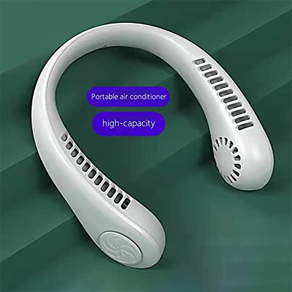 Neck Fans Portable Rechargeable, Bladeless Portable Fans Hands Free Neck Fans Headphone Design 360° Cool-ing Fan 3 Speeds Hanging Neck-Fan for Outdoor Sports Travel, White, One Size