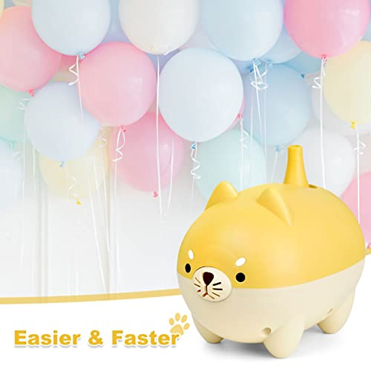 WEEFEESTAR Electric Balloon Pump, Balloon Inflator with Balloon Tying Tools, Balloon Blower for Birthday Party Decoration