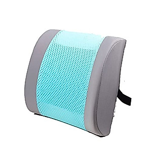 SUSOSU Lumbar Pillow Car Seat Lumbar Pad Orthopedic Pillow Tailbone Office Gel Ice Silk Cold Lumbar Support Car Backrest Breathable Pad (Color : Grey, Size : 32x32x12cm)