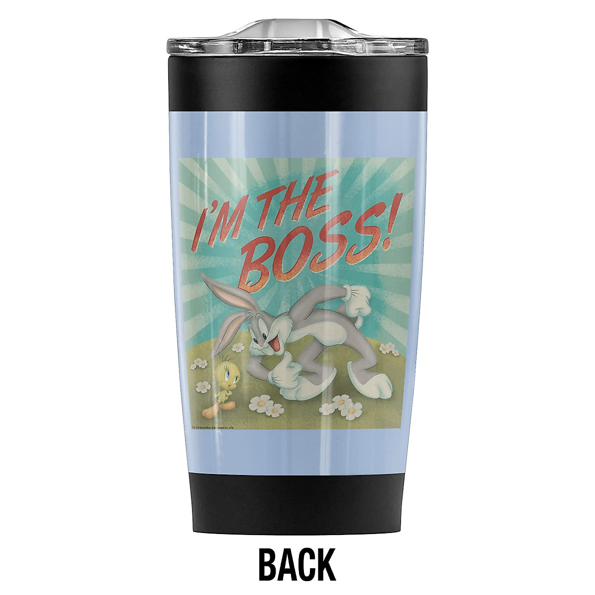 Looney Tunes Bugs Bunny I'm The Boss Stainless Steel Tumbler 20 oz Coffee Travel Mug/Cup, Vacuum Insulated & Double Wall with Leakproof Sliding Lid | Great for Hot Drinks and Cold Beverages