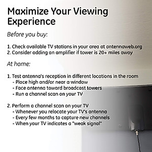 GE Digital Outdoor HD TV Antenna, Weatherproof Long-Range, Supports 4K 1080p UHF VHF NextGen TV ATSC3.0, Flat Low-Profile Design, Black, 54083