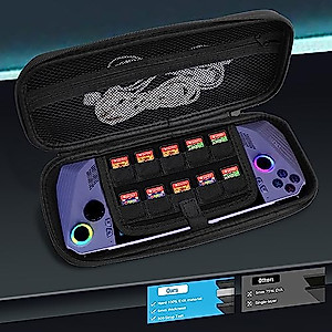 IUHOZI Hard Carrying Case and Clear TPU Soft Cover for ASUS ROG Ally Handheld , ASUS ROG Ally 2023 Travel Case with Joystick Protector (Transparent Black)