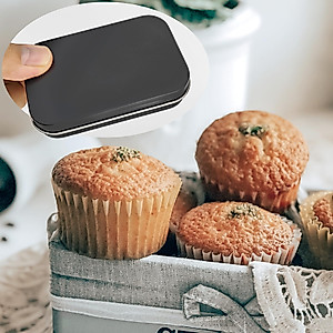 QIANCAIWANG 2 Pack Metal Box, Rectangular Tins Box Containers, Storage Box, Small Box with Lids for Tobacco, Cigarettes, Candy, Jewelry (Black)