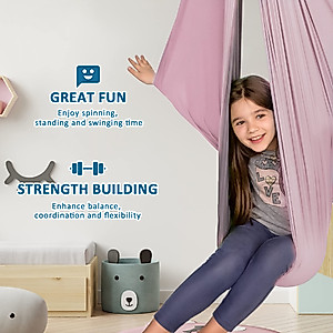 OUTREE Sensory Swing, Double Layer Therapy Swing with 360° Swivel Hanger, Healing & Relaxing Cuddle Sensory Swing for Kids and Adults with Autism, ADHD, Sensory Processing Disorder