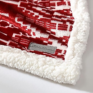 Eddie Bauer Ultra-Plush Collection Throw Blanket-Reversible Sherpa Fleece Cover, Soft & Cozy, Perfect for Bed or Couch, San Juan Red Clay