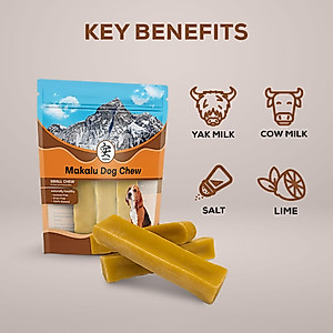 MAKALU DOG CHEW Small, Odor-Free Bully Sticks (15Ibs and Under) Milk Chews for Pups, Healthy Single Ingredient Chew,Treat for Aggressive Chewers, High Protein Best Dental Dog Treats (6 Inch, 1 Pack)