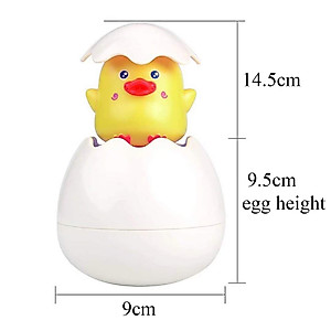 Baby Bath Toys Water Bathtub Pool Toys Fun Egg Hatching Easter Gifts for Toddlers (Yellow Duck)