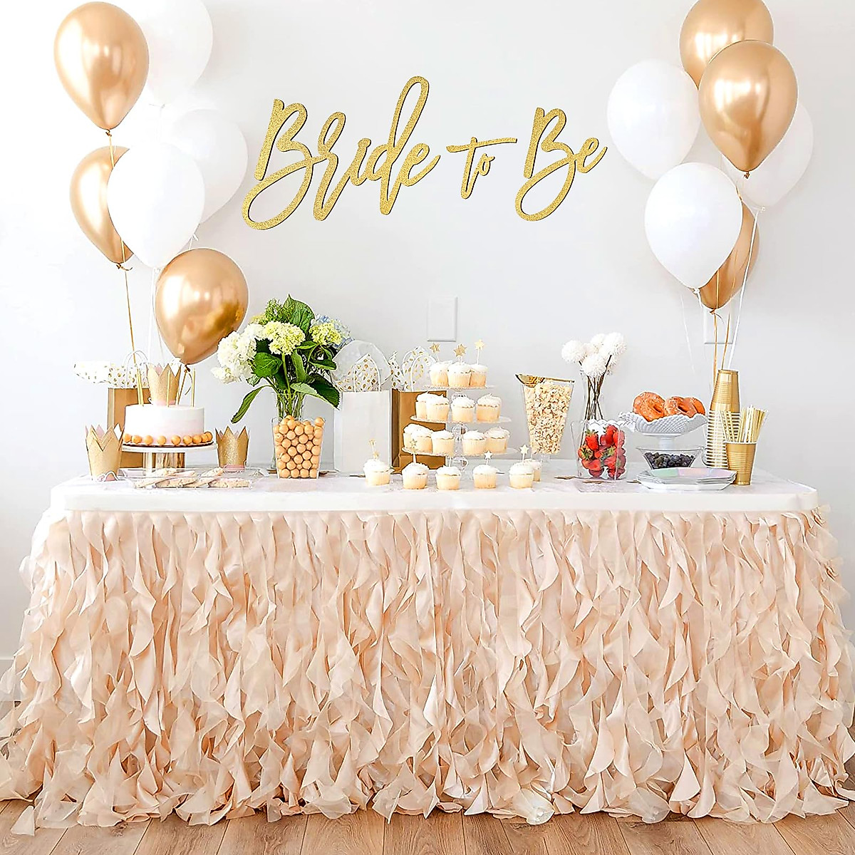 Bride to Be Sign (Gold/Wooden) - Elegant Bridal Shower and Wedding Party Decoration