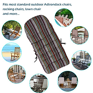 Big Hippo Adirondack Chair Cushion, Patio Chair Cushion for Adirondack with Ties, High Back Rocking Chair Cushion Solid Tufted Pillow, Chair Pads for Home Office Outdoor Seats
