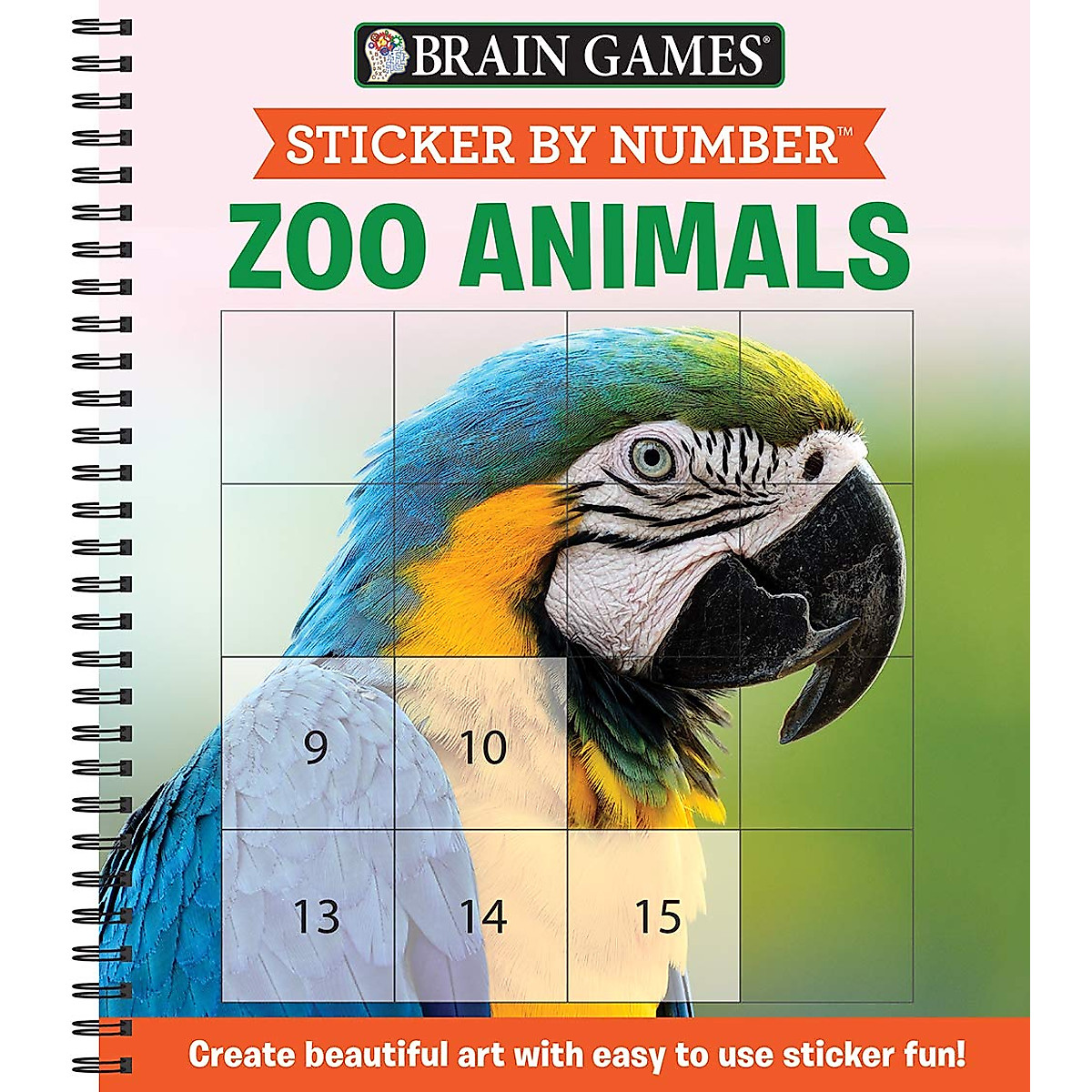 Brain Games - Sticker by Number: Zoo Animals (Easy - Square Stickers): Create Beautiful Art With Easy to Use Sticker Fun!