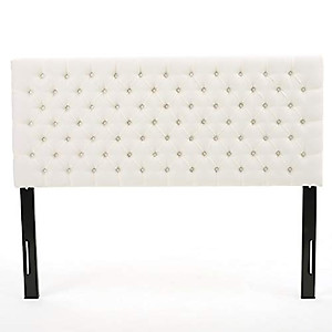 Christopher Knight Home Jezebel Headboard - Fully Upholstered, Queen / Full, Ivory