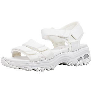 Skechers Women's D-Lites-Fresh Catch Sport Sandal White 10