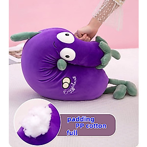 TONGMAN Purple Simulated Aubergine Plush Sleep Pillow Doll, Food Plush Toy Pillow, Stuffed Toy Cushion (27" 70cm) (27Inch/70CM)