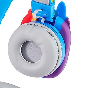 Wireless Bluetooth Noise Cancelling Over-Ear Headphone Silicone Fidget Pop Built-in Mic On-Ear Stereo Headset for Smartphone Tablet Computer (Rainbow Unicorn)