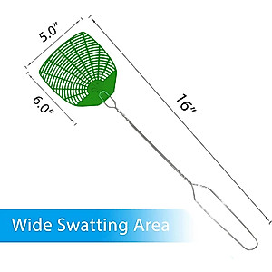 Supreme Bug & Fly Swatter 6-Pack – Braided Metal Handle 6 Pack Fly Swatters, Multi Pack Colors, – for Indoor/Outdoor – Flyswatter