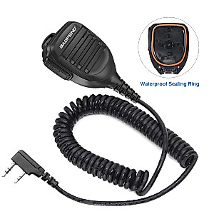 BaoFeng Microphone Walkie Talkie Speaker Mic Remote K Head Police Shoulder Mic for Baofeng BF-F8HP UV-5R 5RM UV-21R K5PLUS GM-15 Pro UV-5G Plus GM-5RH UV-17R TIDRADIO TD-H3 TD-H8 Quansheng UV-K5