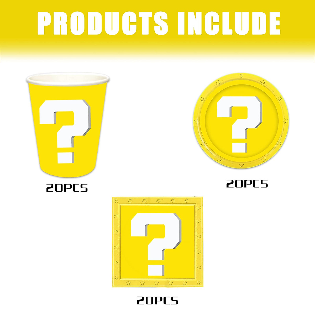 Nuwontun Mario Birthday Party Supplies Mario Children’s Party Favors Includes Cups Plates Napkins for Mario Birthday