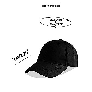 LANGZHEN Baseball Dad Cap 100% Cotton Fits Men Women Classic Adjustable Plain Hat(Structured-Black)