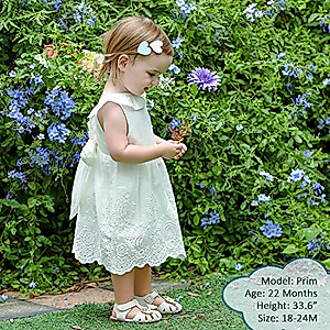 Zanie Kids Toddler Girl Dress Backless Baby Infant Ruffle Sleeve Playwear Bowknot Outfits Summer White 18-24 Months