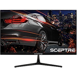Sceptre E255B-1658A 25" FHD 1080p 165Hz 144Hz 1ms AMD FreeSync gaming LED Monitor 2x HDMI 2.0 1x DisplayPort RTS FPS Build-in Speakers, Machine Black, Metallic Black