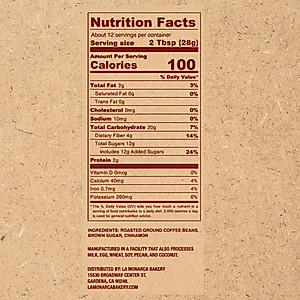 Café De Olla Ground Coffee, 12 Ounce, Cinnamon and Brown Sugar Spiced Mexican Dark Roast Coffee by La Monarca Bakery