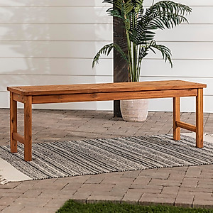 Walker Edison 4 Person Outdoor Wood Chevron Patio Furniture Set Loveseat Chairs Coffee Table All Weather Backyard Conversation Garden Poolside Balcony, 4 Piece, Brown