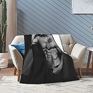 Jensen Ackles Soft and Comfortable Warm Fleece Throw Blankets Yoga Blankets Beach Blanket Picnic Blankets for Sofa Bed Camping Travel … (60"x50")