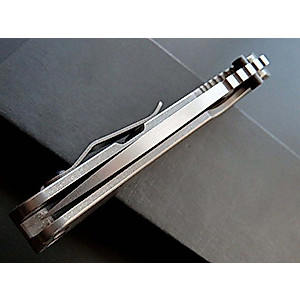 Eafengrow EF225 Pocket Knife Hunting Knives D2 Blade Titanium Handle with Clip EDC Tools Working Camping Knife(gray)