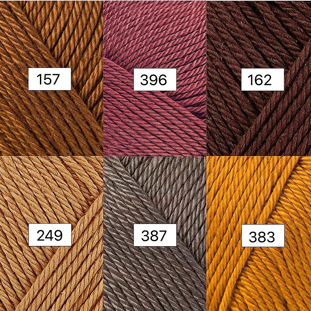 6 Balls of Schachenmayr Catania Originals Yarn, Mercerised Cotton Amigurumi Yarn, Easy Crochet Yarn, Mix Colors, 2-Fine (Brown Mix)