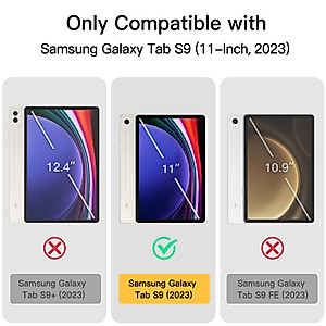 JETech Case for Samsung Galaxy Tab S9 11 Inch with S Pen Holder, Soft TPU Tri-Fold Stand Protective Tablet Cover, Support S Pen Charging, Auto Wake/Sleep (Light Purple)