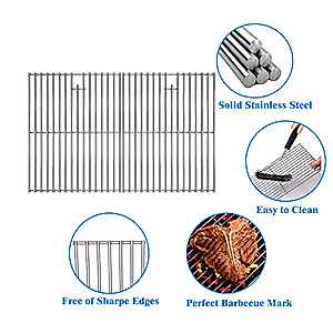LOCVCDA 17" Cooking Grates for Home Depot Nexgrill 720-0830H, 720-0830D, 720-0783E, 720-0783C, 17 Inches Stainless Steel Cooking Grids Grill Replacement Parts for Nexgrill 720-0888 720-0888N