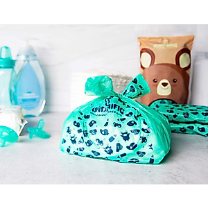 Disposable Diaper Bags, by Kinderific, Nappy Bags, Fresh Scent, Packed in 4 Resealable Ziploc Bags, Perfect Waste Bag for Dog Poop, Easy Tie Sack, 400 Bags